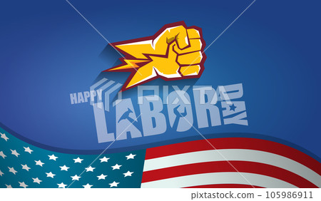 labor day Usa vector label or horizontal... - Stock Illustration ...