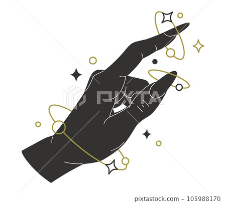 Mystical esoteric hand. Magic witch hand palm,... - Stock Illustration ...