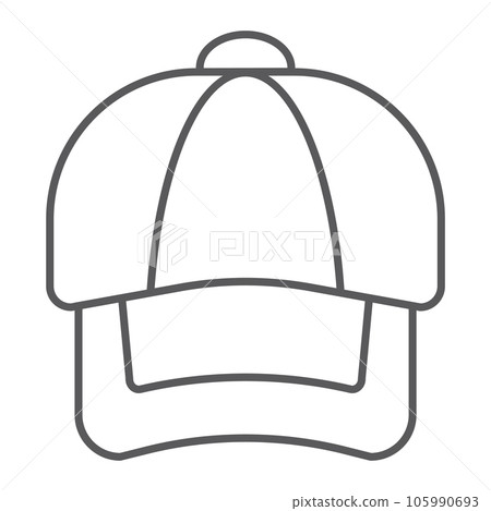 Cap thin line icon, clothing and casual, hat sign - Stock Illustration ...