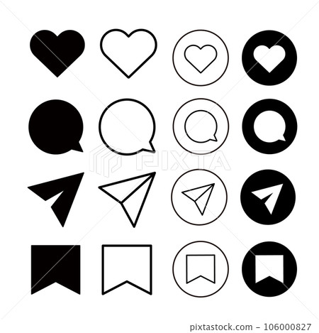 SNS icon illustration set - Stock Illustration [106000827] - PIXTA