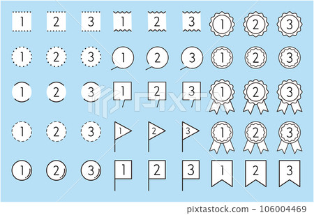 Vector illustration set of ranking and number... - Stock Illustration ...