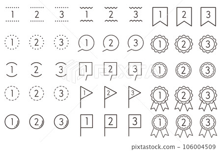 Vector illustration set of ranking and number... - Stock Illustration ...