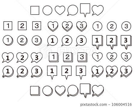 Vector illustration set of number icons - Stock Illustration [106004516 ...