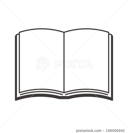 simple open book line drawing illustration - Stock Illustration ...