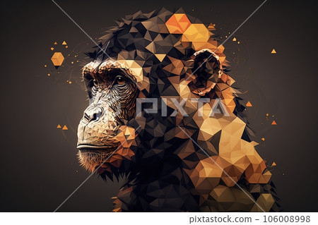 abstract geometric monkey concept created by... - Stock Illustration ...