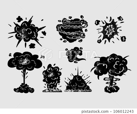 Bomb explosion clouds vector illustration.... - Stock Illustration ...