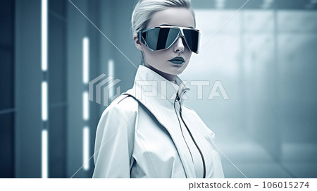 Futuristic fashion cool female spy bodyguard... - Stock Illustration ...