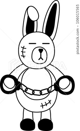 Tattoo rabbit with handcuffs in the style of... - Stock Illustration ...