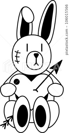 Tattoo rabbit with heart in the style of the... - Stock Illustration ...