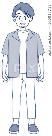 站立的人插畫（單色）-插圖素材 [106015718] - PIXTA圖庫