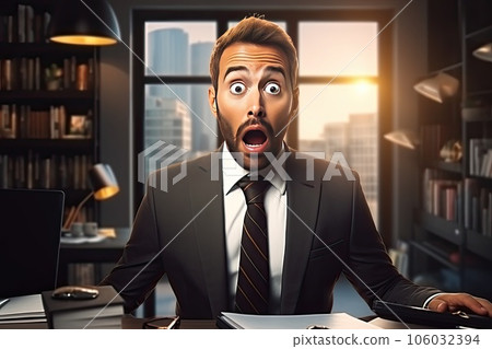 Portrait of a surprised young businessman. - Stock Illustration ...