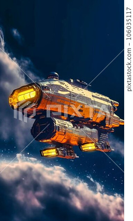 space ship kubrick scif. Generative AI - Stock Illustration [106035117 ...
