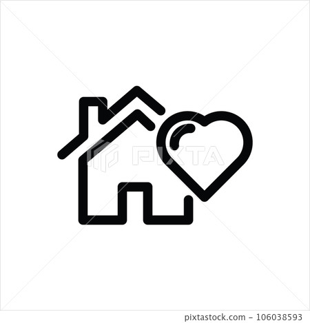 Heart home, house icon Design - Stock Illustration [106038593] - PIXTA
