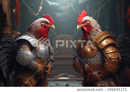 Epic Chicken Battle - Stock Illustration [106045171] - PIXTA
