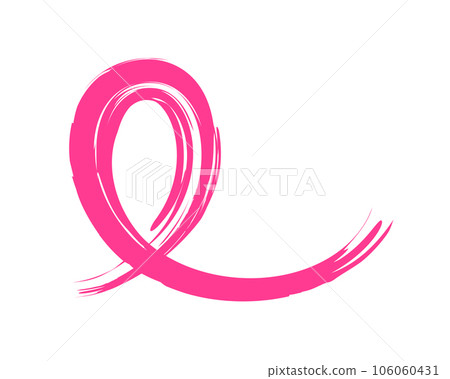 Pink ribbon line art brush style. -插圖素材 [106060431] - PIXTA圖庫
