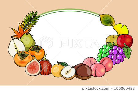 Autumn fruit frame illustration material - Stock Illustration ...