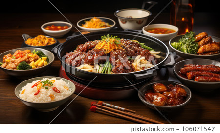 Asian food table - Stock Illustration [106071547] - PIXTA