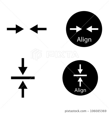 aligned icon vector - Stock Illustration [106085369] - PIXTA