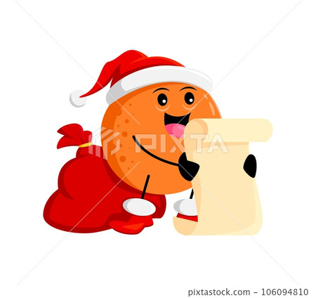 Cartoon cheerful Christmas holiday orange fruit... - Stock Illustration ...
