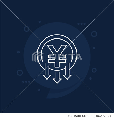reduce costs icon, price reduction, line vector-插圖素材 [106097094] - PIXTA圖庫