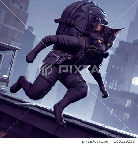 A thief cat - Stock Illustration [106129238] - PIXTA