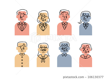 Crying student icon set - Stock Illustration [106130377] - PIXTA