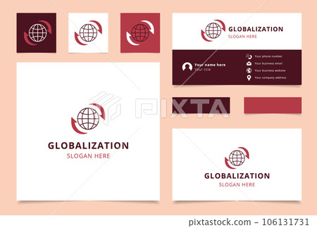 Globalization logo design with editable slogan.... - Stock Illustration ...