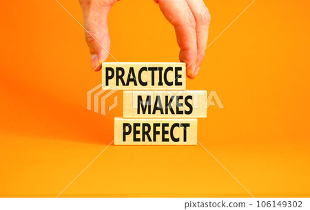 Practice makes perfect symbol. Concept words... - Stock Photo ...