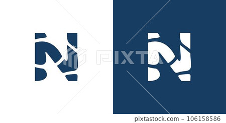 Modern and unique N logo design 3 - Stock Illustration [106158586] - PIXTA