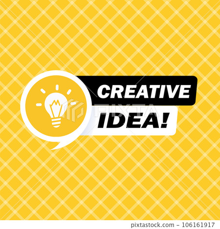 Creative idea message with lightbulb icon....-插圖素材 [106161917] - PIXTA圖庫