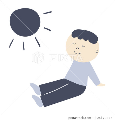 Illustration of a person basking in the sun - Stock Illustration ...
