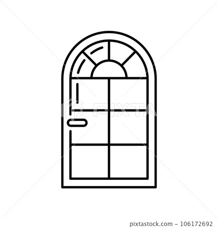 Round Windows icon, Linear style. Vector... - Stock Illustration ...