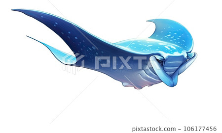 Graceful manta ray photo realistic illustration... - Stock Illustration ...