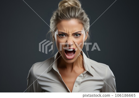 Angry woman, Generative AI AI image - Stock Illustration [106186665 ...