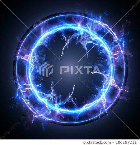 Lightning Round Frame. A glowing circle of... - Stock Illustration ...