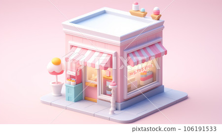 Enchanting Miniature 3D Shop: A Delightful... - Stock Illustration ...