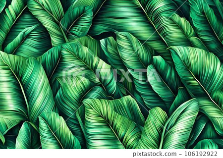 Tropical banana leaves pattern background.... - Stock Illustration ...