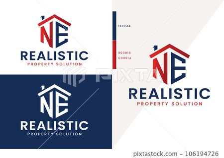 Letter NE Home builder monograms logo - Stock Illustration [106194726 ...