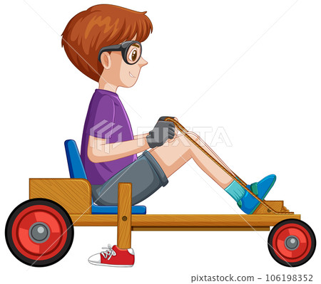 Boy driving Billy cart - Stock Illustration [106198352] - PIXTA