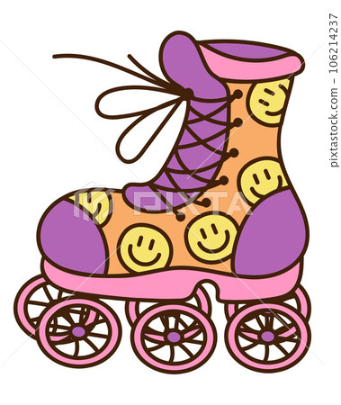 Cute doodle roller skate from the collection of...-插圖素材 [106214237 ...