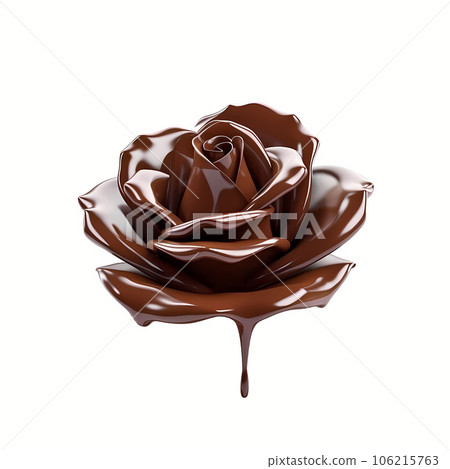 Chocolate rose isolated on white background.... - Stock Illustration ...