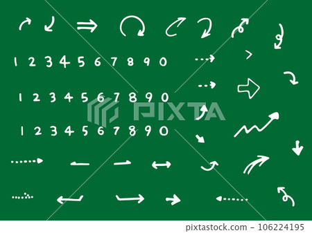 Handwritten arrows and numbers various sets - Stock Illustration ...