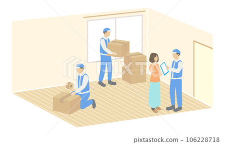 Illustration of moving packing work - Stock Illustration [106228718 ...