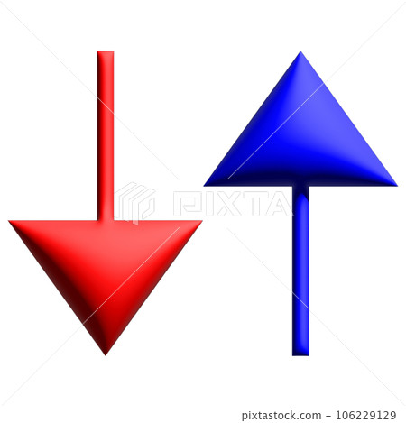 ascending and descending three-dimensional arrow - Stock Illustration ...