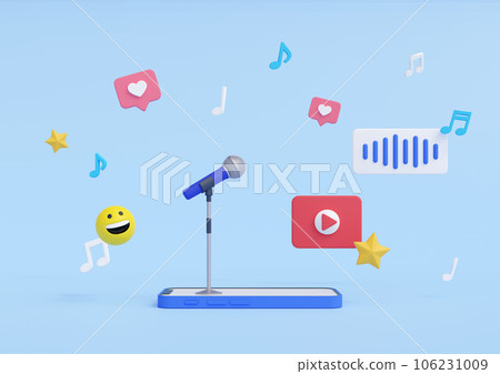 3DCG | YouTuber / VTuber live streaming of... - Stock Illustration ...