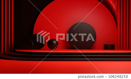 Abstract minimalistic red and black scene with... - Stock Illustration ...