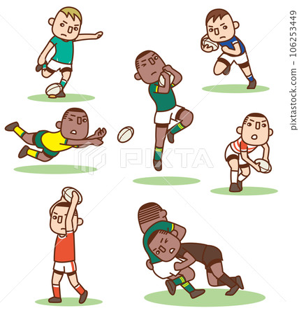 Rugby national team illustration collection - Stock Illustration ...