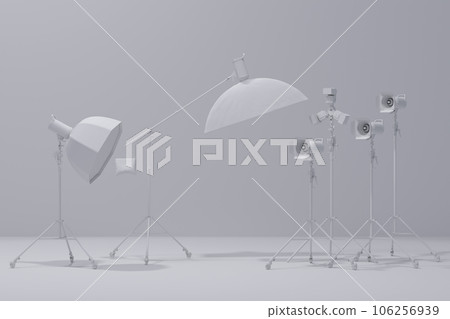 Photography studio flash on a lighting stand on... - Stock Illustration ...