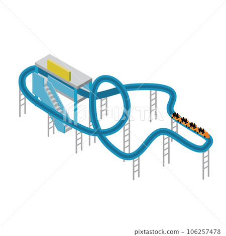 Isometric_roller coaster and track - Stock Illustration [106257478] - PIXTA