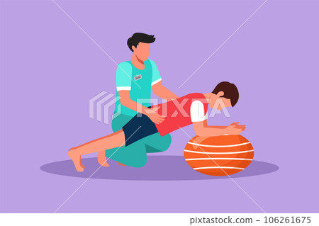 Graphic flat design drawing physiotherapist,... - Stock Illustration ...